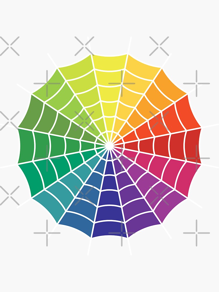 "Spider Web - Color Spectrum Segment White" Sticker for Sale by ...