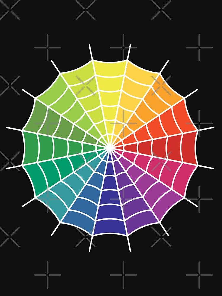 "Spider Web - Color Spectrum Segment White" T-shirt for Sale by ...