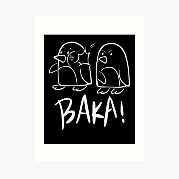 " Funny Japan Baka Penguin Face Slapping Anime Manga" Art Print by ...