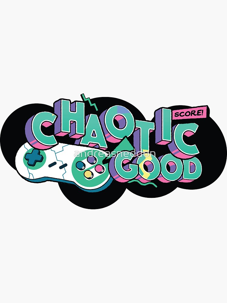 "Chaotic Good Gamer" Sticker for Sale by andreasneddon | Redbubble