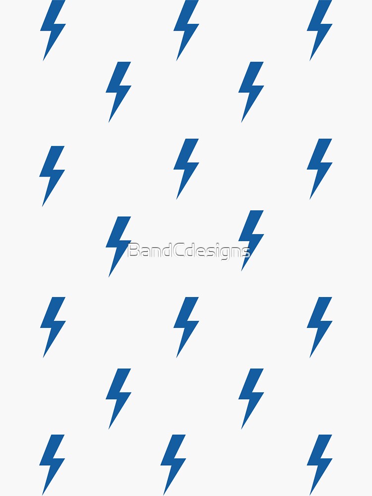 "Blue Lightning" Sticker for Sale by BandCdesigns | Redbubble
