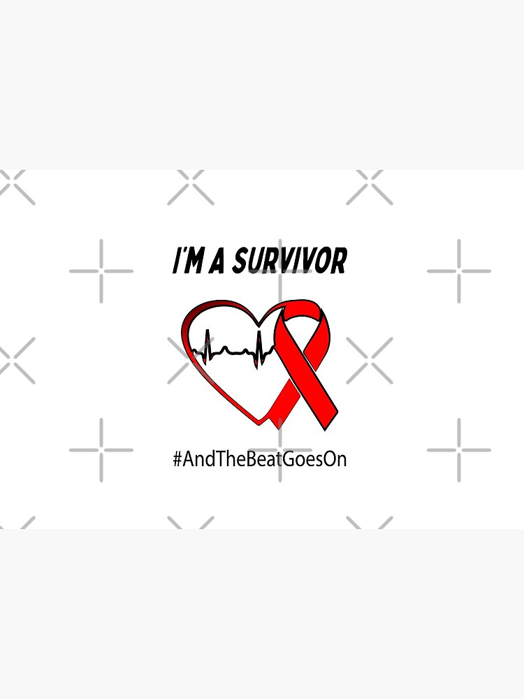 "Heart Attack Survivor Ribbon" Mask for Sale by CreativeUtopian | Redbubble