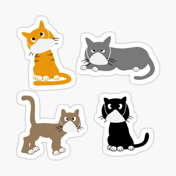 "Stay Safe Cats" Sticker for Sale by Cute-Kingdom | Redbubble