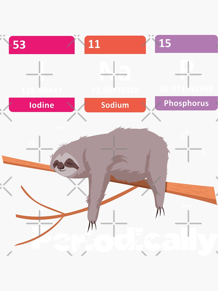 "I Nap Periodically Sloths Lovers ,Funny Science Sloth " Sticker by ...