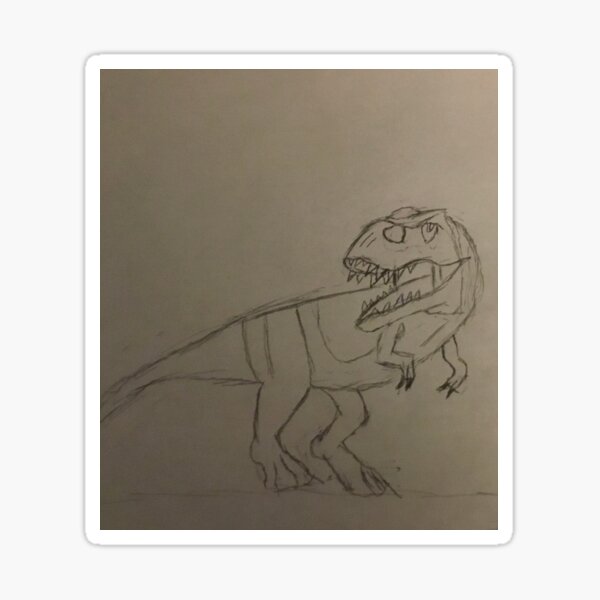 "T. rex drawing" Sticker for Sale by Santi592 | Redbubble