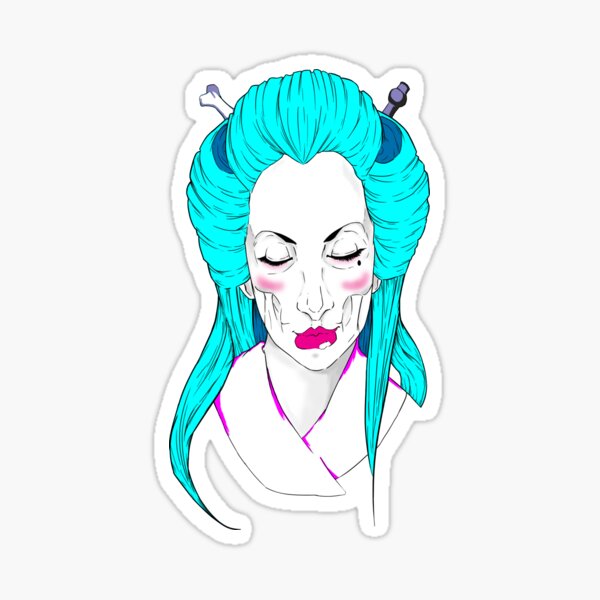 "mememe geisha" Sticker by shadesofhorror | Redbubble