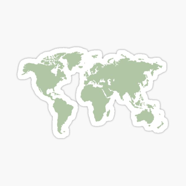 "Map of the world in green" Sticker for Sale by Milanicole | Redbubble