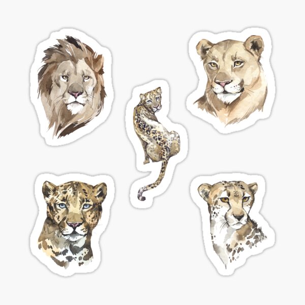 "Big Cats Sticker Pack" Sticker by Sinfamous | Redbubble