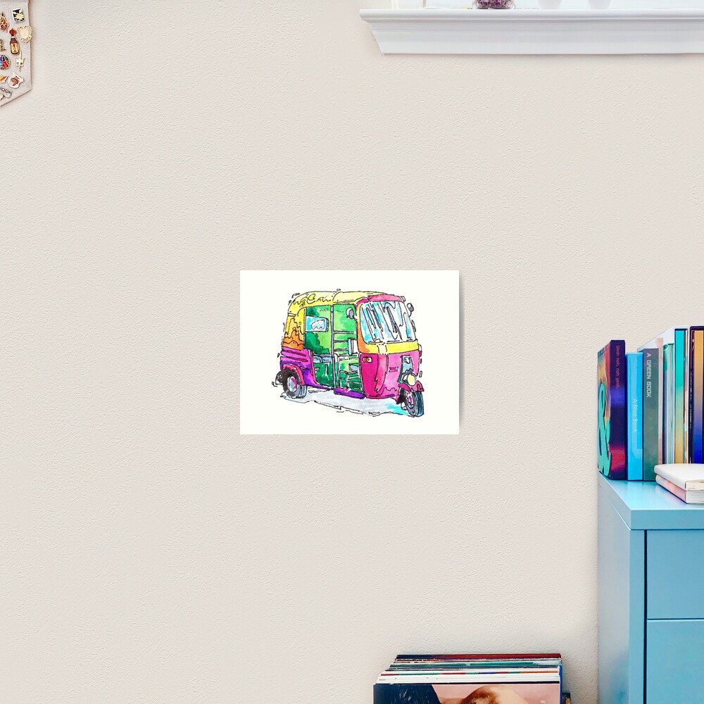 "Tuk Tuk Purple Auto Rickshaw" Art Print by rooosterboy | Redbubble
