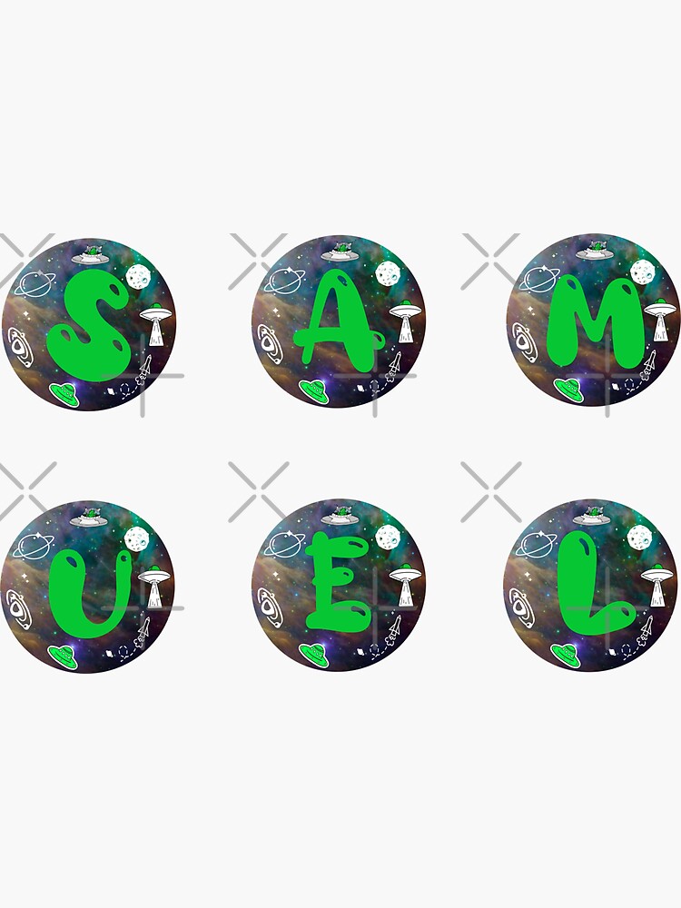 "Samuel Name pack Galaxy Outer Space Alien style" Sticker for Sale by ...