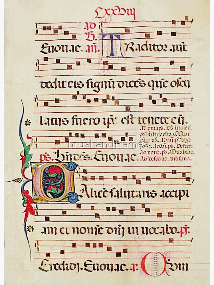 "Antiphonary - Medieval Musical Manuscript" Framed Art Print by ...