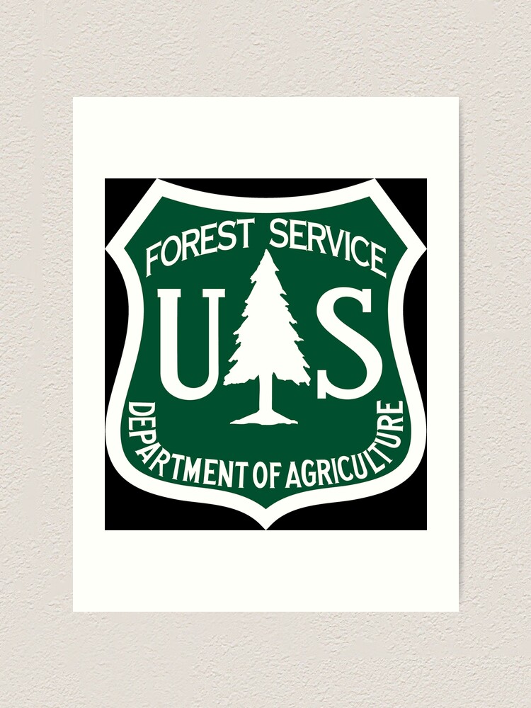 "U.S. Forest Service Logo (White w/ Green Background)" Art Print by ...