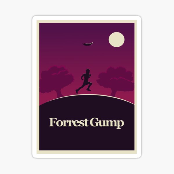 "Forrest Gump Poster Design" Sticker by Miggy21 | Redbubble