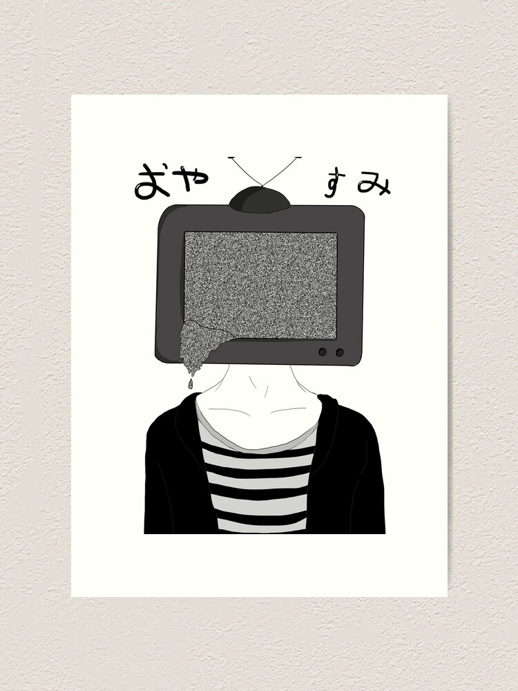 "TV Head Anime Boy" Art Print for Sale by mewccin | Redbubble