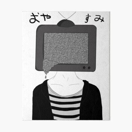 "TV Head Anime Boy" Art Board Print by mewccin | Redbubble