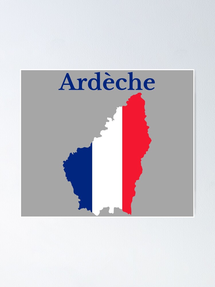 "Ardeche (Ardèche) Map, France, French Department" Poster by marosharaf ...