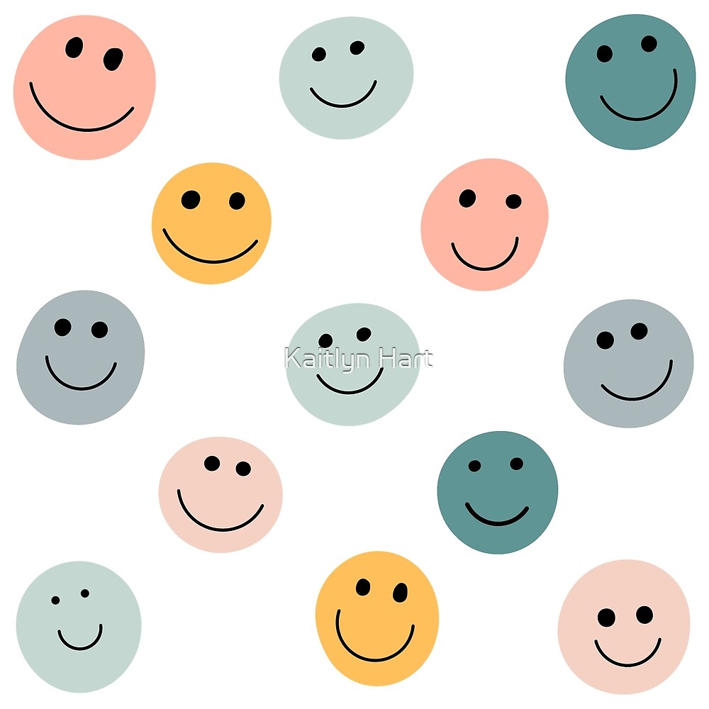 "Pastel Smiley Face Pattern " by Kaitlyn Hart | Redbubble