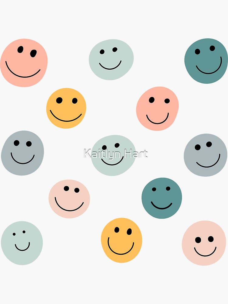"Pastel Smiley Face Pattern " Sticker for Sale by kaitlynhart06 | Redbubble