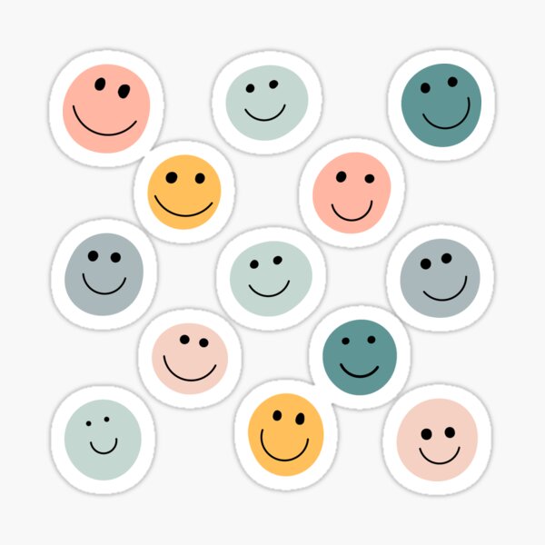"Pastel Smiley Face Pattern " Sticker for Sale by kaitlynhart06 | Redbubble