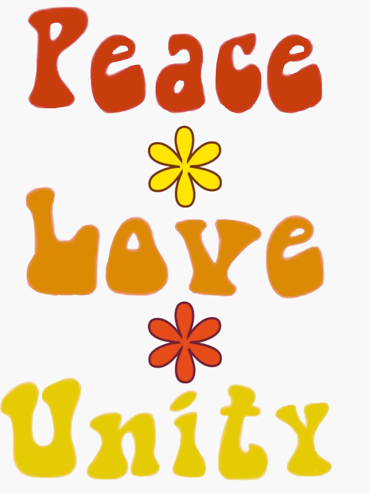 "Peace Love Unity gvf motto" Sticker by sweetlykiszka | Redbubble