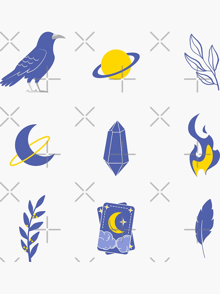 "Blue Raven Magic Pack" Sticker for Sale by myabstractmind | Redbubble