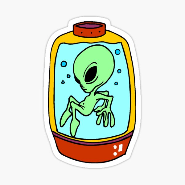 "Alien In A Jar - Halloween Stickers - Horror Movies / Space / Creepy ...