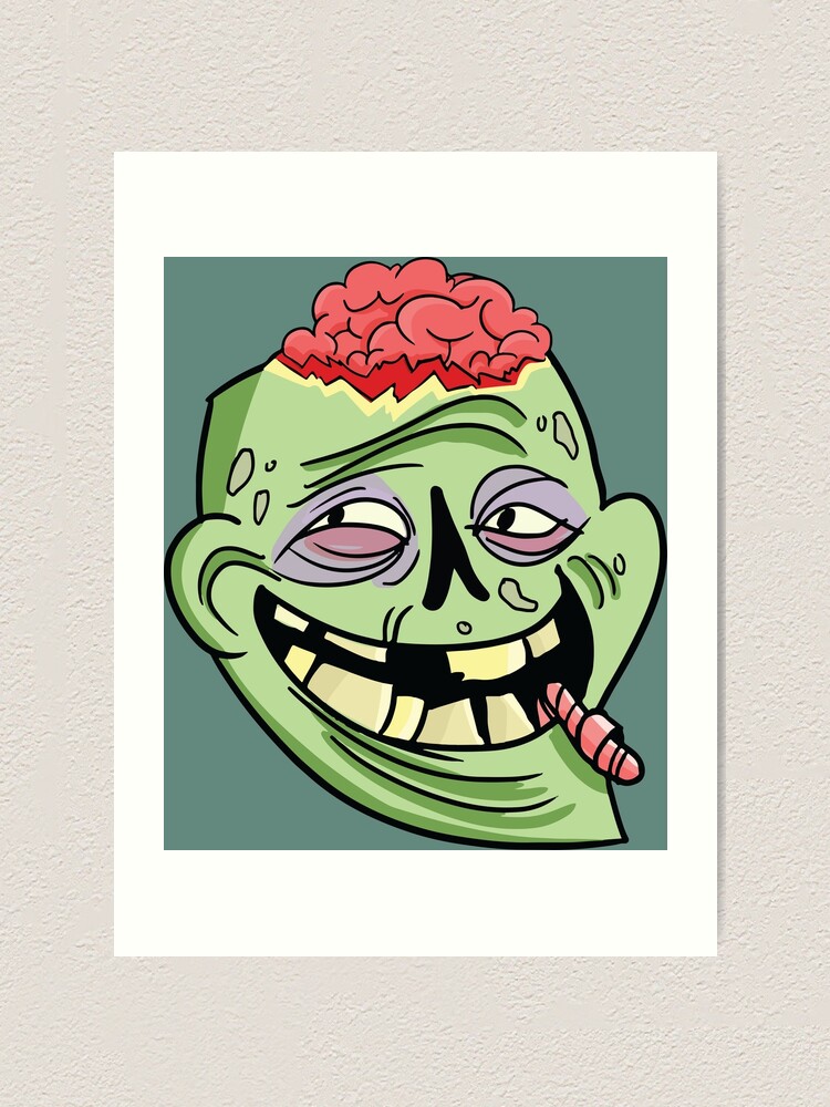 "Funny zombie face" Art Print for Sale by Shazmond | Redbubble