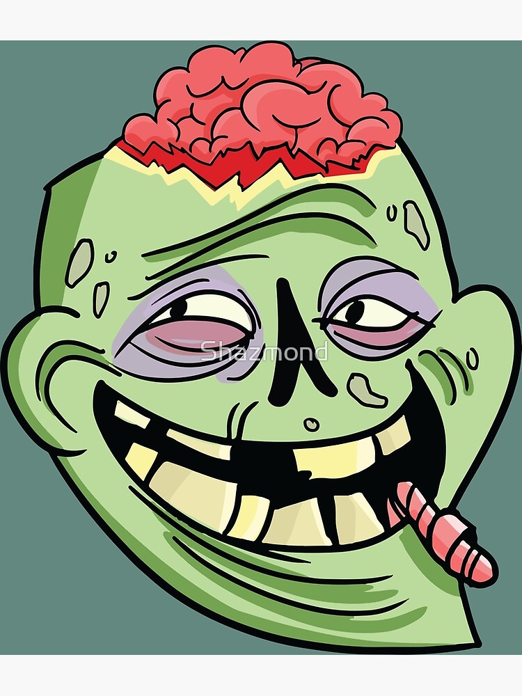 "Funny zombie face" Art Print for Sale by Shazmond | Redbubble