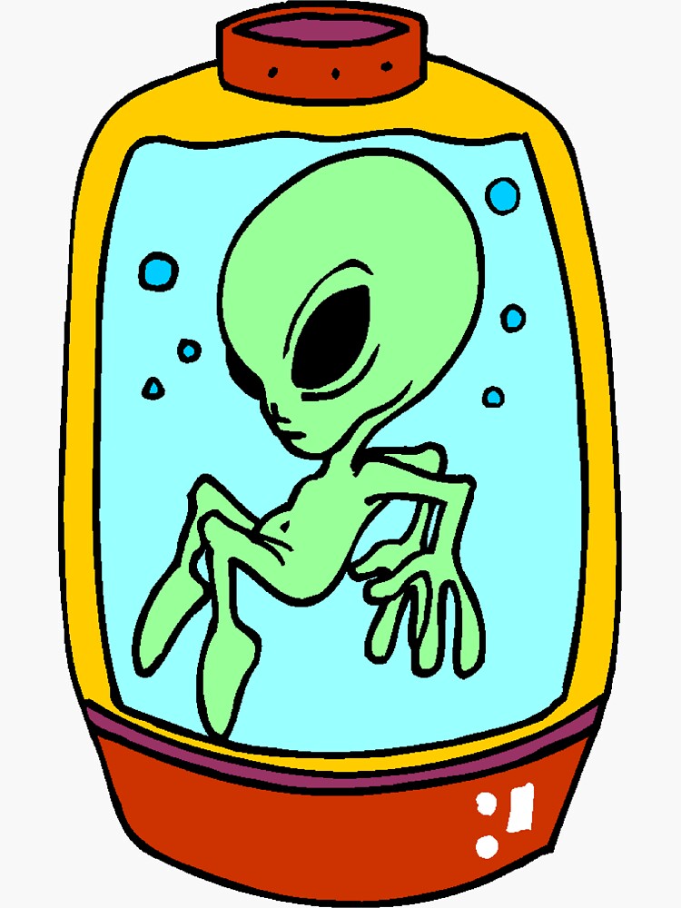 "Alien In A Jar - Halloween Stickers - Horror Movies / Space / Creepy ...