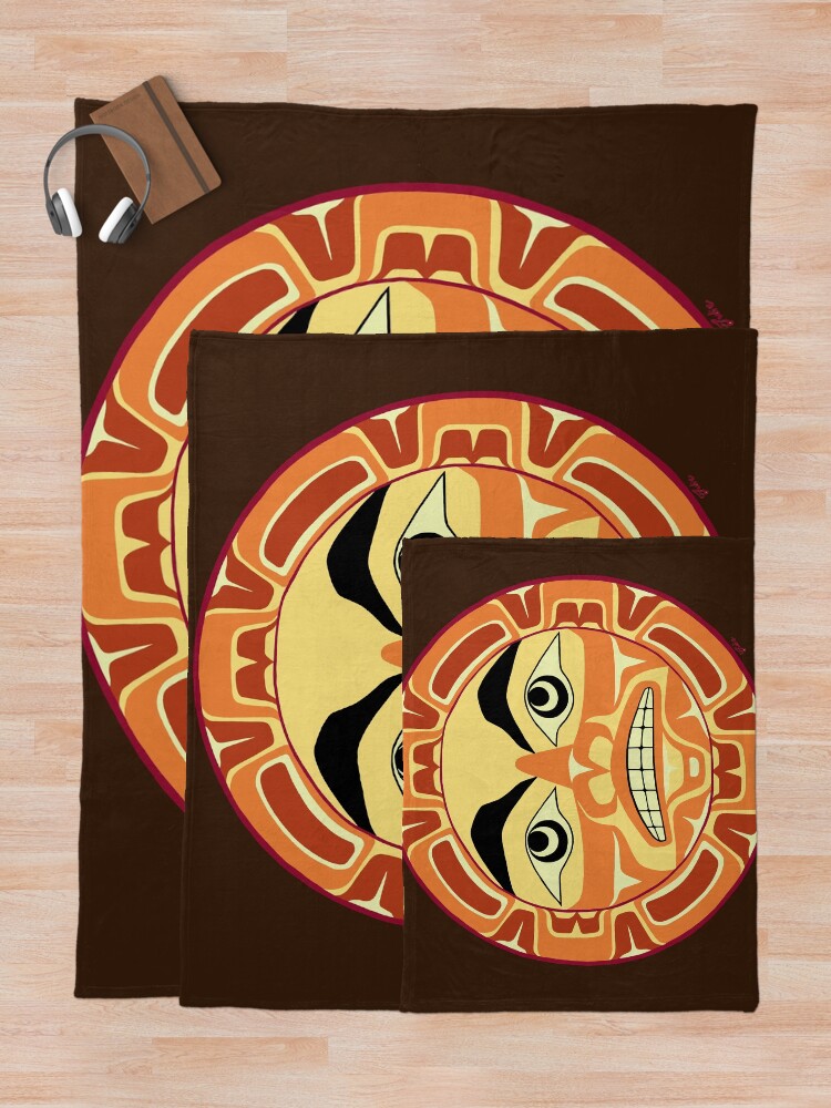 "Haida influenced PNW, Harvest Moon" Throw Blanket for Sale by ...