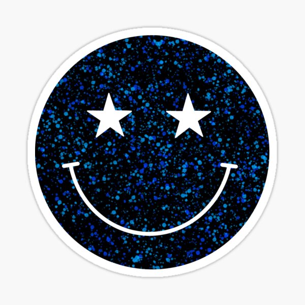 "blue splatter paint smiley circle" Sticker for Sale by hannahmelnick ...