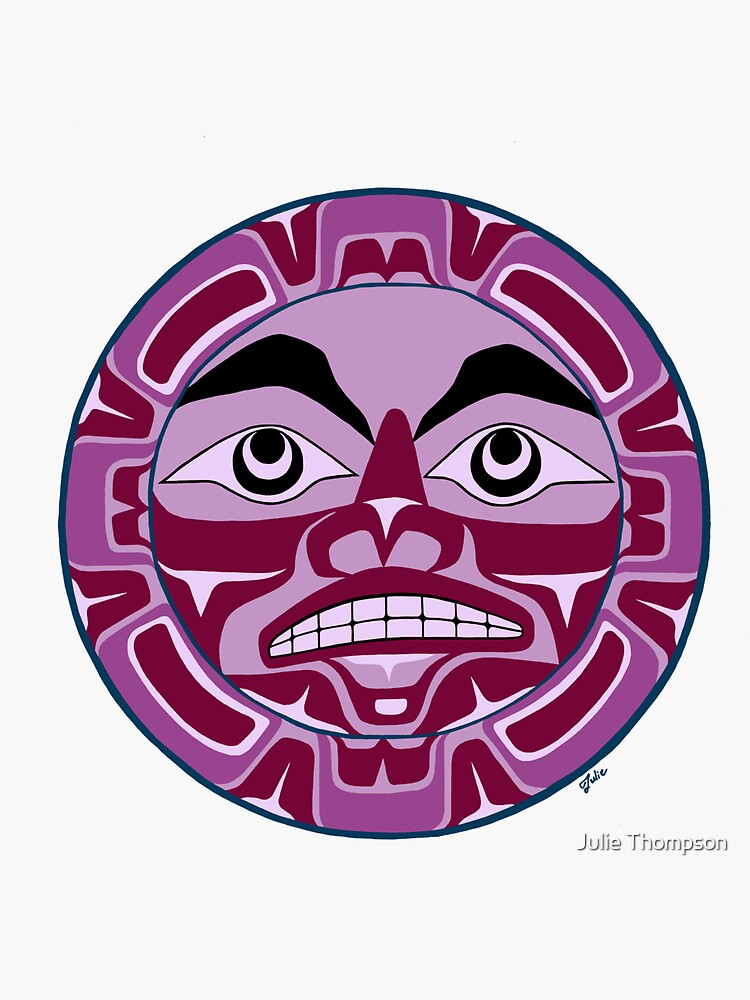 "Haida influenced PNW moon, violet lavender purple" Sticker for Sale by ...