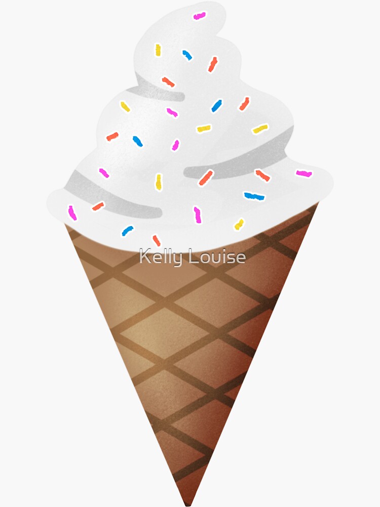 "Vanilla Ice Cream with Sprinkles" Sticker by kellylouisev | Redbubble