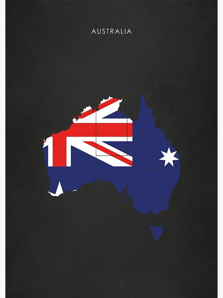 "Australia Flag Map with regions" Poster for Sale by Alo Design | Redbubble