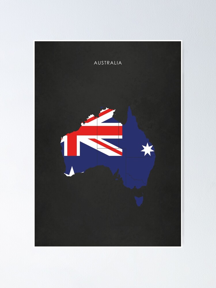 "Australia Flag Map with regions" Poster for Sale by Alo Design | Redbubble
