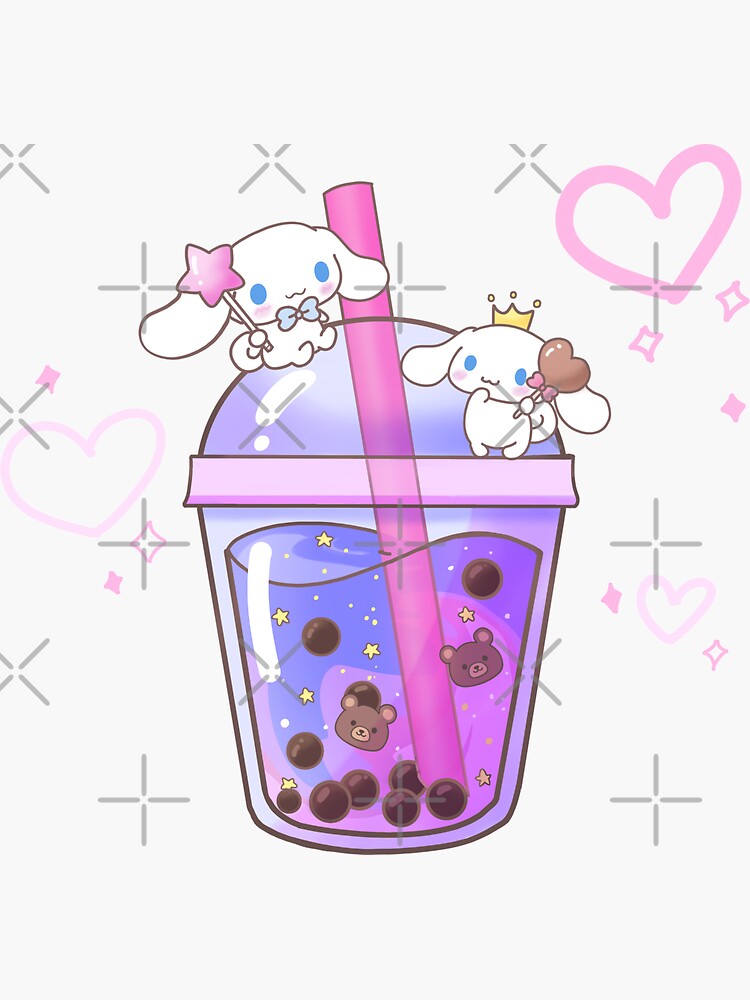 "Cute bunnies boba" Sticker for Sale by sassybananas | Redbubble