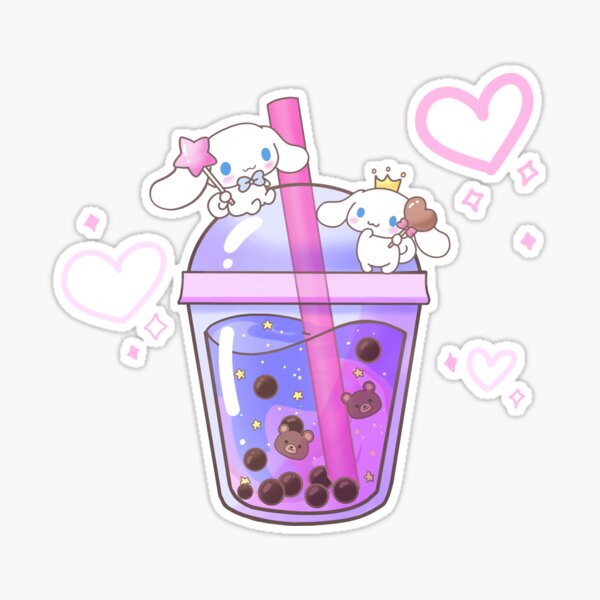 "Cute bunnies boba" Sticker by sassybananas | Redbubble