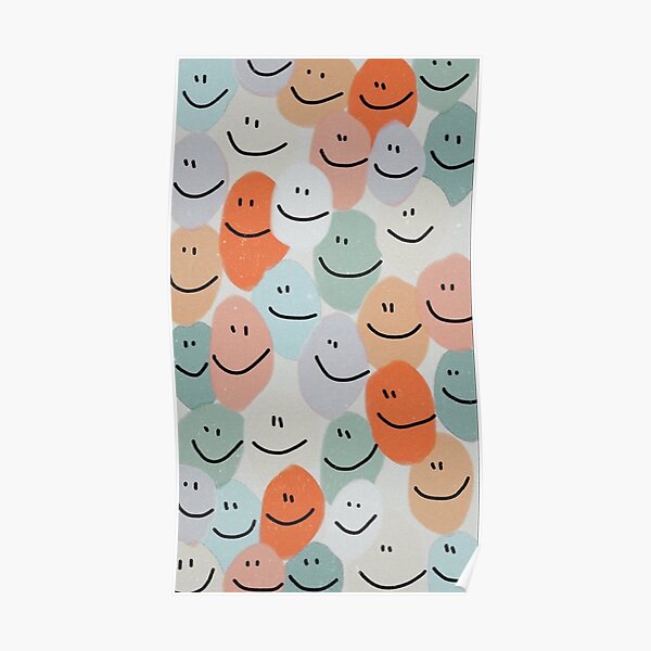 "Pastel Smiley Faces" Poster for Sale by danimora | Redbubble