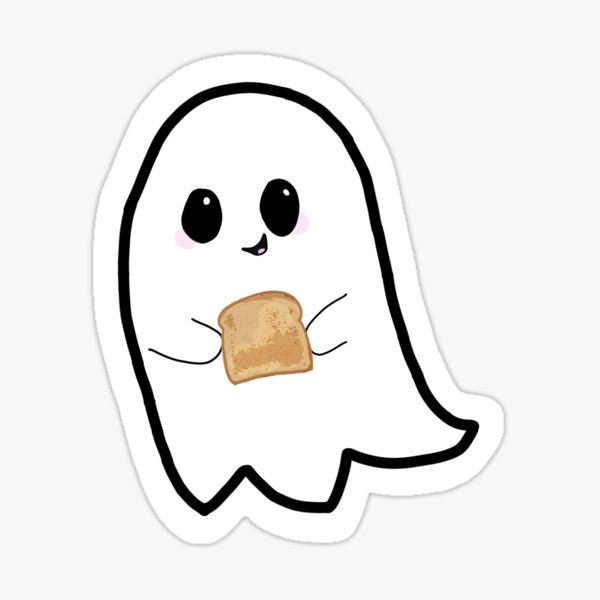"Toast Ghost Sticker" Sticker for Sale by PixieDustST | Redbubble