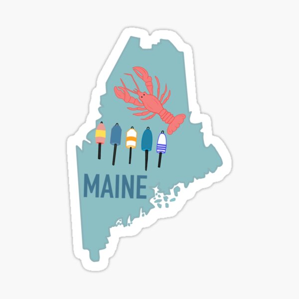 "Maine " Sticker for Sale by artwithiz | Redbubble