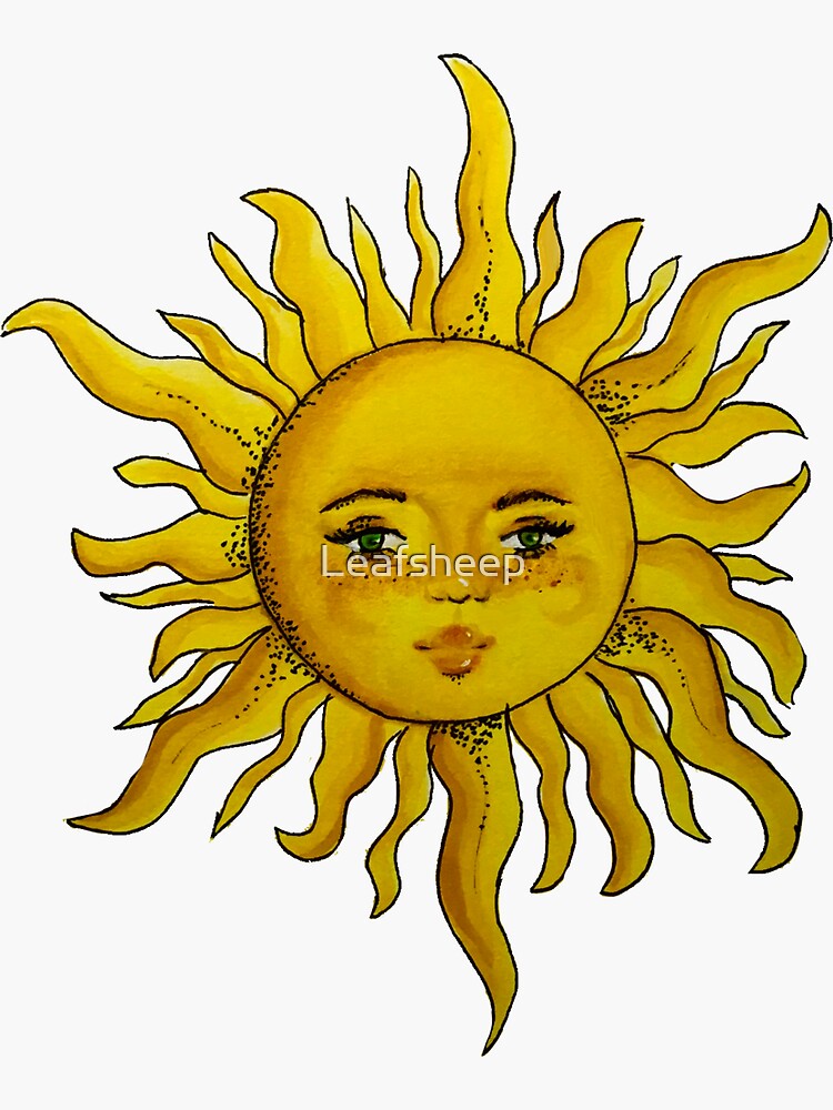 "Vintage Sun " Sticker for Sale by Leafsheep | Redbubble
