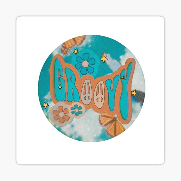 "groovy hippie sticker" Sticker for Sale by monikizz | Redbubble