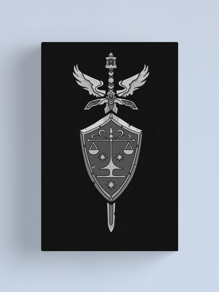 "Paladin Crest Sword and Shield" Canvas Print for Sale by ...