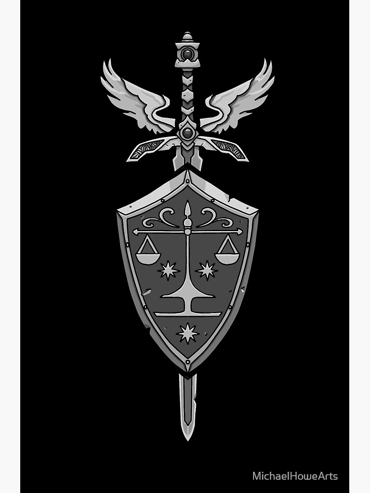 "Paladin Crest Sword and Shield" Canvas Print for Sale by ...