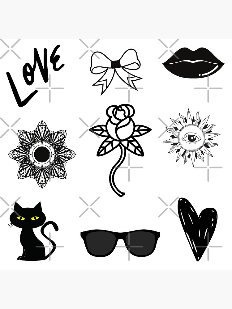 "Black And White Gothic Aesthetic Sticker Pack" Art Print for Sale by ...