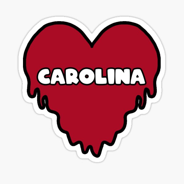 "Carolina Dripping Heart" Sticker by NicholasForbes | Redbubble