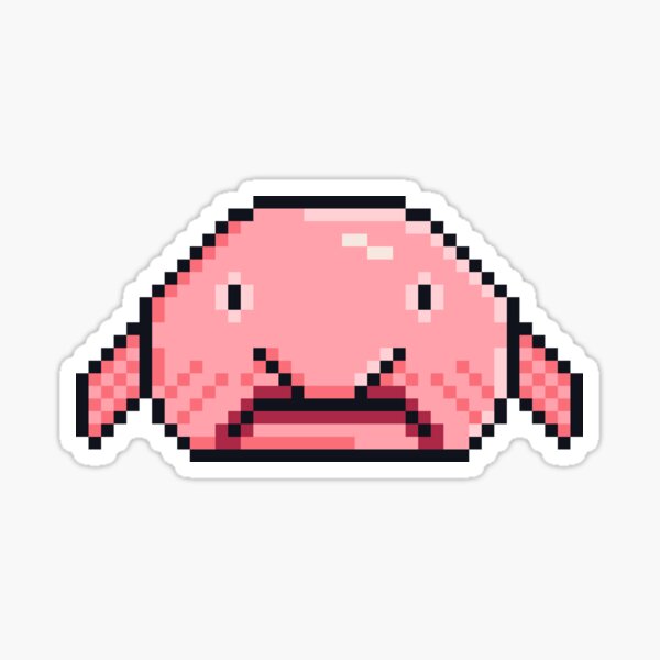 "Pixel Blobfish " Sticker for Sale by pixeltowntees | Redbubble