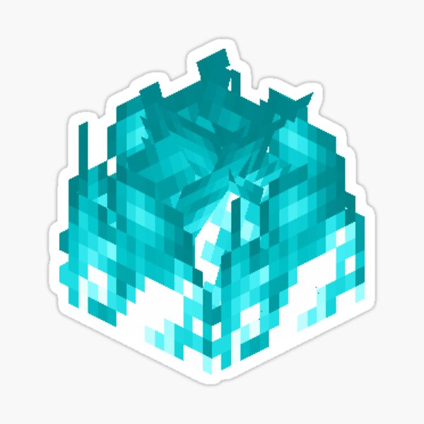 "Minecraft Blue Fire" Sticker by Firedogcharlie | Redbubble
