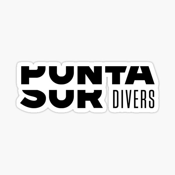 "LOGO PUNTA SUR 2 LINEAS NEGRO" Sticker by puntasurdivers | Redbubble