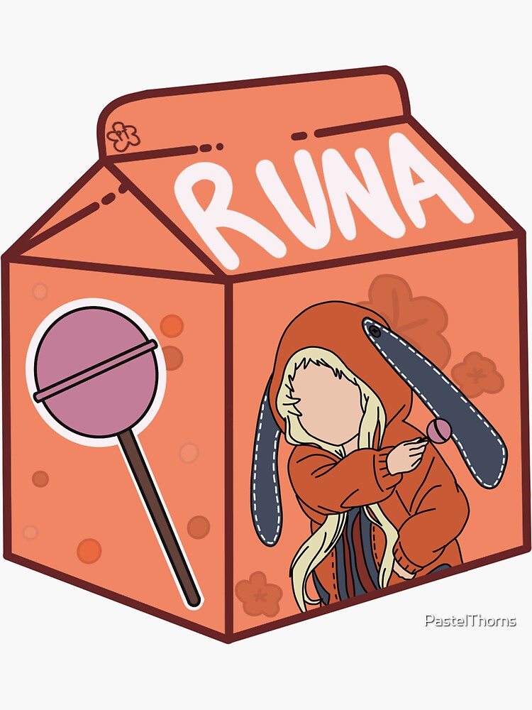 "runa milk carton " Sticker for Sale by PastelThorns | Redbubble